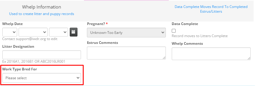 Enter New Whelp – International Working Dog Registry