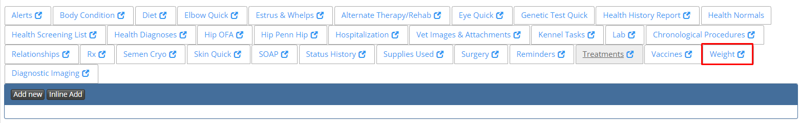Weight and BCS Body Condition Score – Add new / Edit or Delete ...